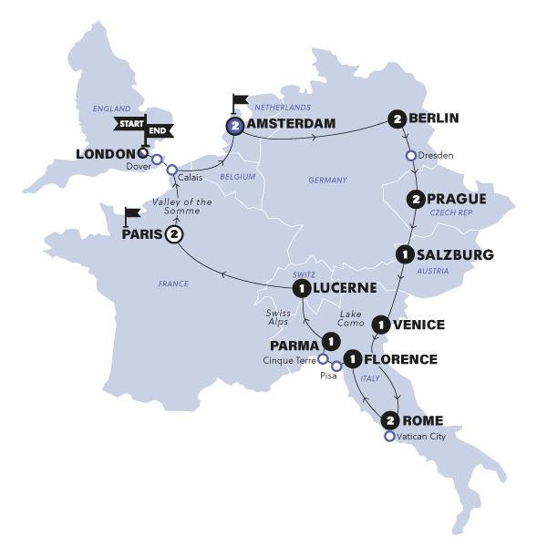 Tour | European Encounter (London to London, Winter, 2023/24) | Contiki ...