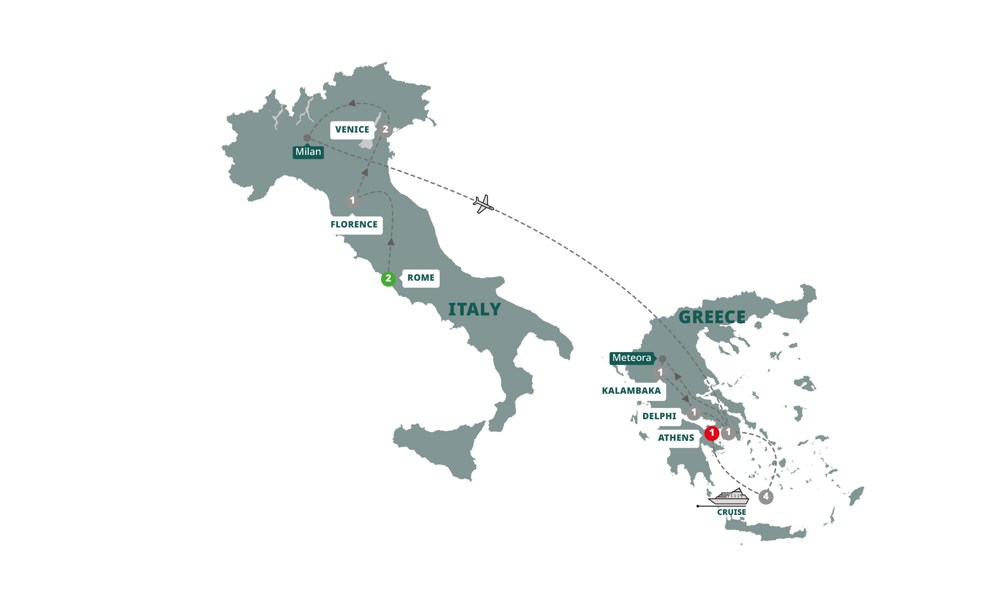 14 Day Best of Italy and Greece with Premier Cruise - Wake Up Here